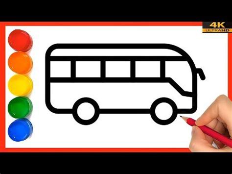 How To Draw A BUS Step By Step Drawing Bus Easy Babe Bus Drawing Bus Drawing Art Kits