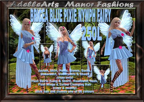 Second Life Marketplace Adellearts Bricea Blue Pixie Nymph Fairy Outfit