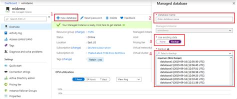 استعادة قاعدة بيانات من نسخة احتياطية azure sql database and sql managed instance microsoft learn
