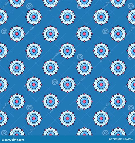 Neural Network Eye Vector Image Recognition Colored Seamless Pattern Stock Illustration