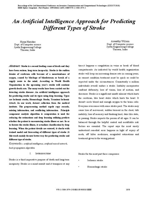 An Artificial Intelligence Approach For Predicting Different Types Of Stroke Pdf Stroke