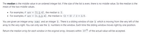 Leetcode刷题实战480:滑动窗口中位数 知乎 Leetcode刷题实战480:滑动窗口中位数 知乎