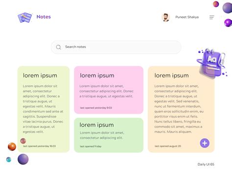 Dribbble Notes Widget Png By Puneet Shakya