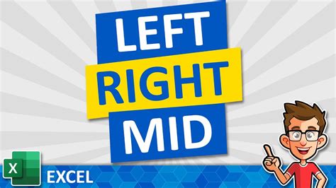 how to use the left right and mid functions in microsoft excel youtube