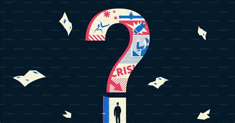 큰 물음표로 문에 들어가는 남자 금융 위기 은행 붕괴 솔루션 및 리더십 개념 벡터 Unsplash의 그림 이미지