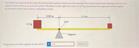 Solved Two Blocks Are Placed At The Ends Of A Horizontal Chegg