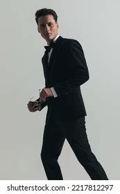 Side View Sexy Man Black Tuxedo Stock Photo 2217812297 Shutterstock