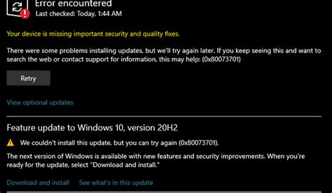 Updates Wont Download Install Been A Problem For About 2 Months I Have Version 19041 572