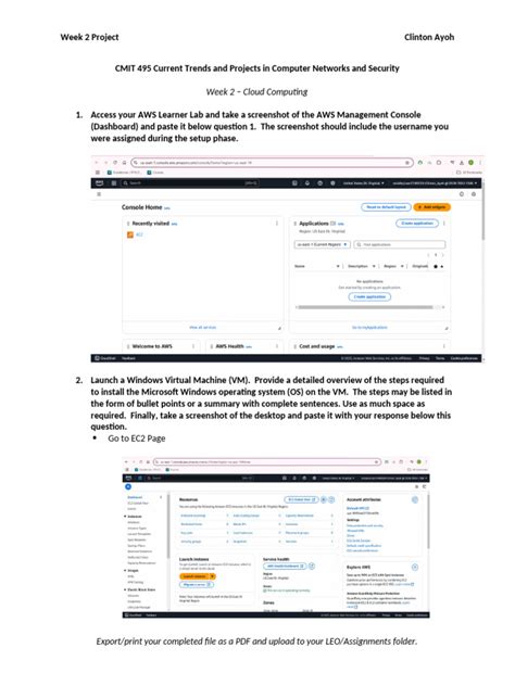 Cmit 495 Project 2 Cloud Computing Assignment Template 2252 Pdf Cloud Computing Ip Address