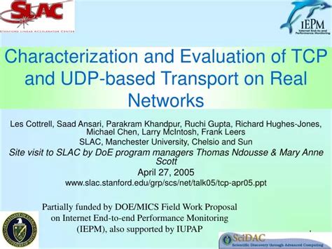 Ppt Characterization And Evaluation Of Tcp And Udp Based Transport On