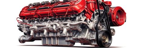 premium photo high performance chrome v8 engine isolated on white