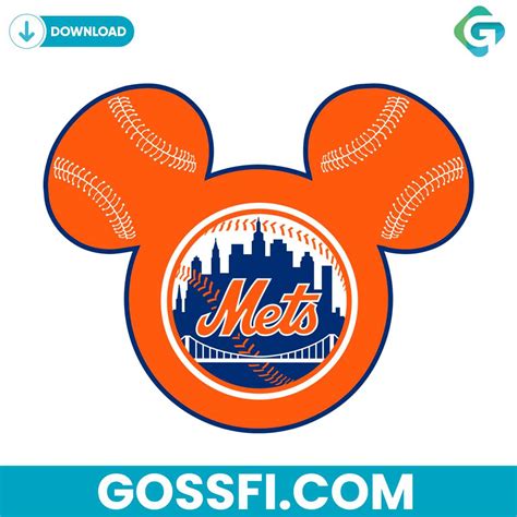 New York Mets Baseball Mickey Mouse Svg