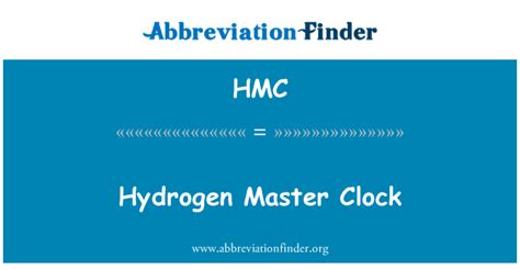 HMC Stands For Hydrogen Master Clock Abbreviation Finder