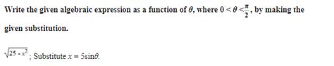 solved write the given algebraic expression as a function of