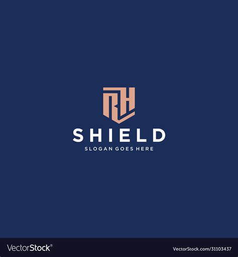 Rh Shield Logo Royalty Free Vector Image Vectorstock