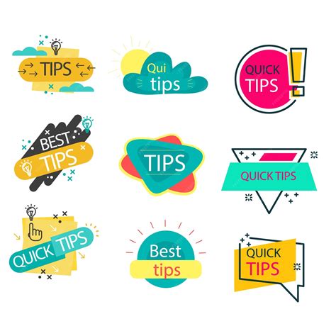 Premium Vector Quick Tips Label Vector Set Modern Style For Tooltip