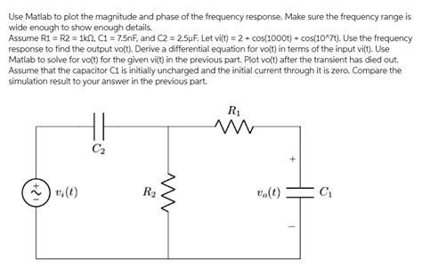 SOLVED Use MATLAB To Plot The Magnitude And Phase Of The Frequency Response Make Sure The