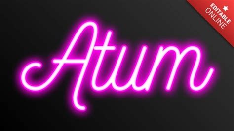 Atum 3d Neon Pink Text Effect Generator