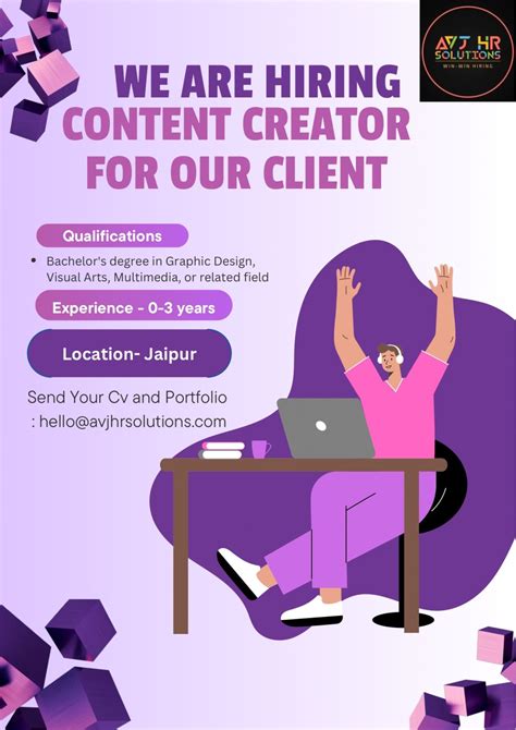Nandini Khatri On Linkedin Avj Hr Solutions Is Hiring Content Creator For Jaipur Location Amit