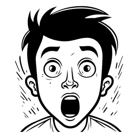 Premium Vector Surprised Boy With Opened Mouth In Cartoon Style