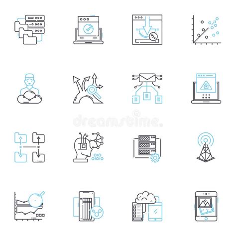 Mobile Computing Linear Icons Set Mobility Portability Connectivity Convenience Efficiency