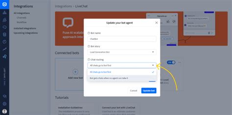 create a bot for your livechat with chatbot integration livechat help