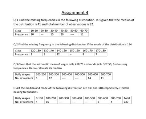 solved assignment 4 q 1 find the missing frequencies in the