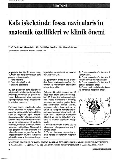 Pdf Anatomic Feature Of Fossa Navicularis At The Skull Base And Its