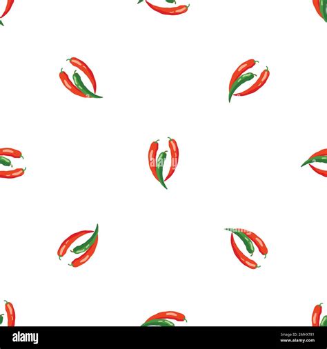 Chili Pepper Pattern Seamless Vector Stock Vector Image And Art Alamy