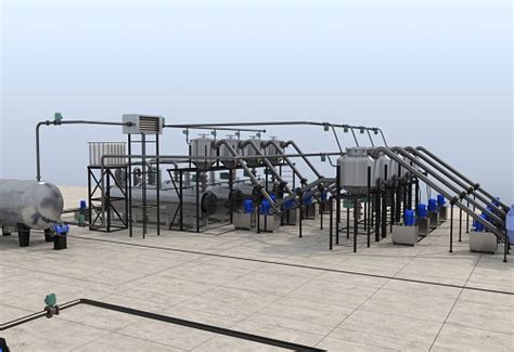 석유 정유 공장 화학 생산 폐기물 처리 공장 외부 시각화 3d 그림 3차원 형태에 대한 스톡 사진 및 기타 이미지 3차원 형태 가솔린 강철 Istock