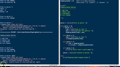 Python Dictionary A Shopping Basket Example Youtube