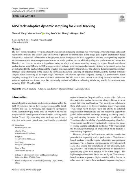 Pdf Adstrack Adaptive Dynamic Sampling For Visual Tracking