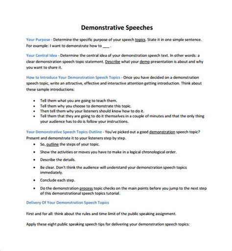Essay Websites Demonstrative Speech Outline Template
