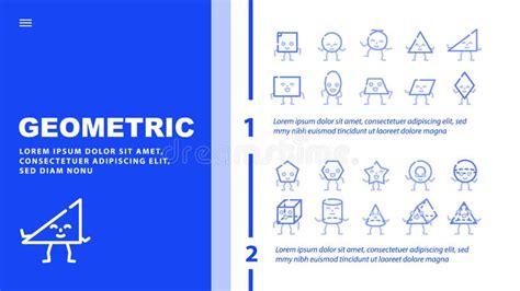 Geometric Shape Funny Landing Header Vector Stock Illustration Illustration Of Elements