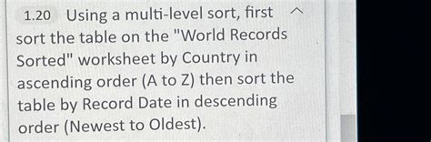 Solved 120 ﻿using A Multi Level Sort First Sort The Table