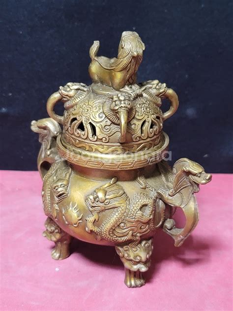 해태 용 황동 향로 동브론즈 예술작품 골동품 수집 중고나라