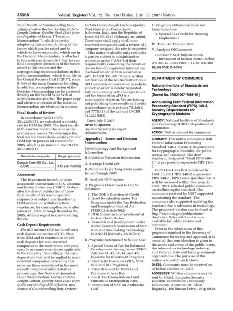 Notice Information Processing Standards Federal Cryptographic Modules Security Requirements