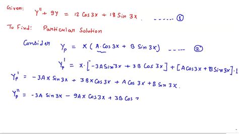 solved for tne equation di tly sinx the trial form of yp acos x