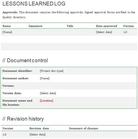 Printable Lessons Learned Template Excel Word PDF Excel TMP