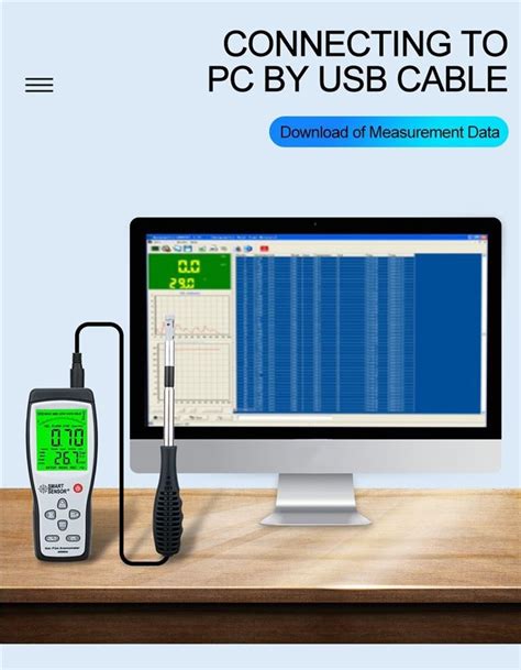 China Customized Digital Usb Hot Film Anemometer With Data Stroage