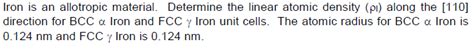 Solved Iron Is An Allotropic Material Determine The Linear