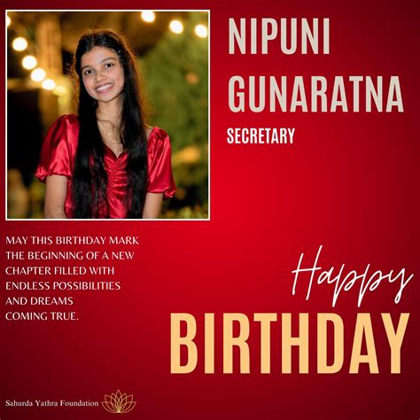 sahurda happy birthday nipuni 🥳 your unwavering dedication