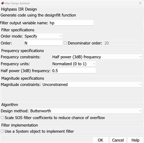 Designfilt Design Digital Filter Matlab