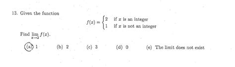 Solved 13 Given The Function F X 21 If X Is An Integer Chegg Com