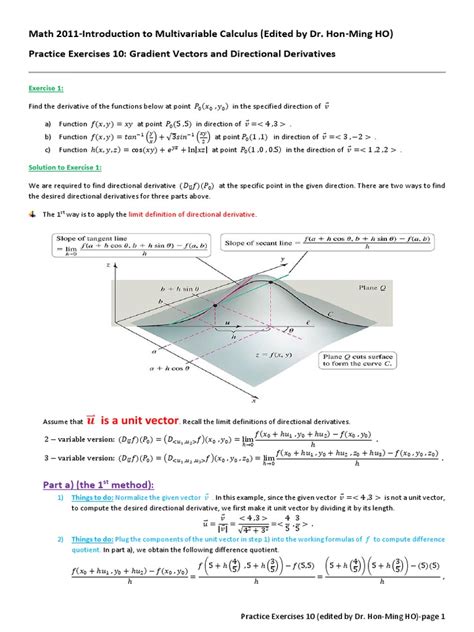 math 2011 introduction to multivariable calculus edited by dr hon