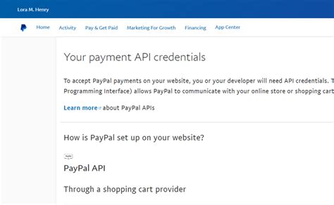 paypal api credentials reciprocity network