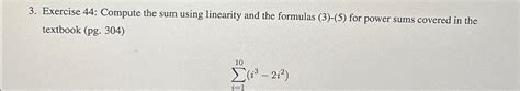 solved exercise 44 compute the sum using linearity and the
