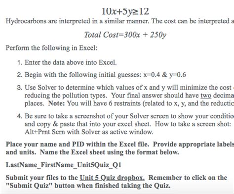 Question 1 Requires The Use Of Solver In Excel To