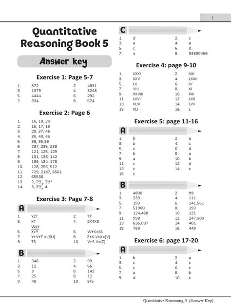Quantitative Reasoning Book 5 Answer Key Pdf