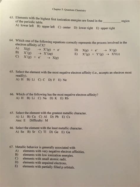 Solved Chapter Quantum Chemistry Select The Correct Chegg